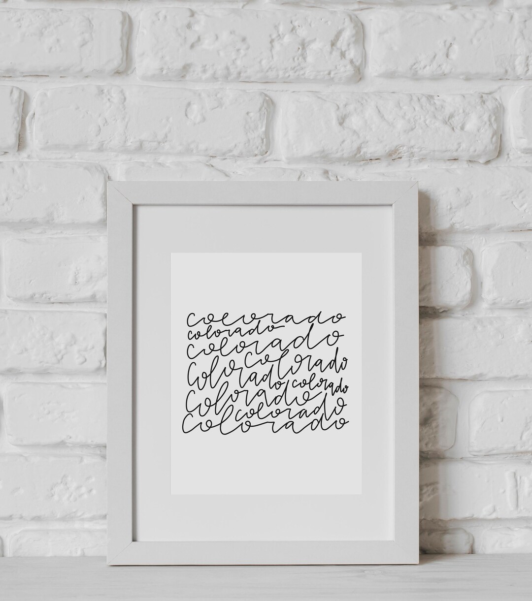 Colorado State Cursive Lettered Print - State Silhouette Collection, CO ...