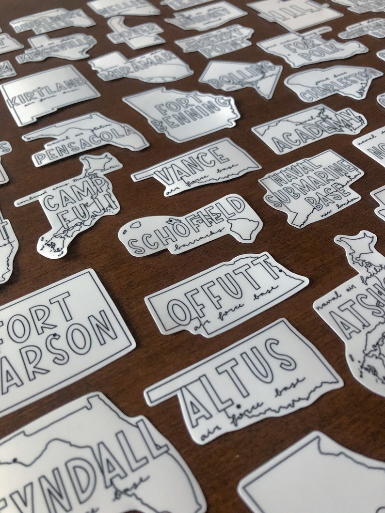 CUSTOM Military Base Stickers Waterproof Sticker Military - Etsy