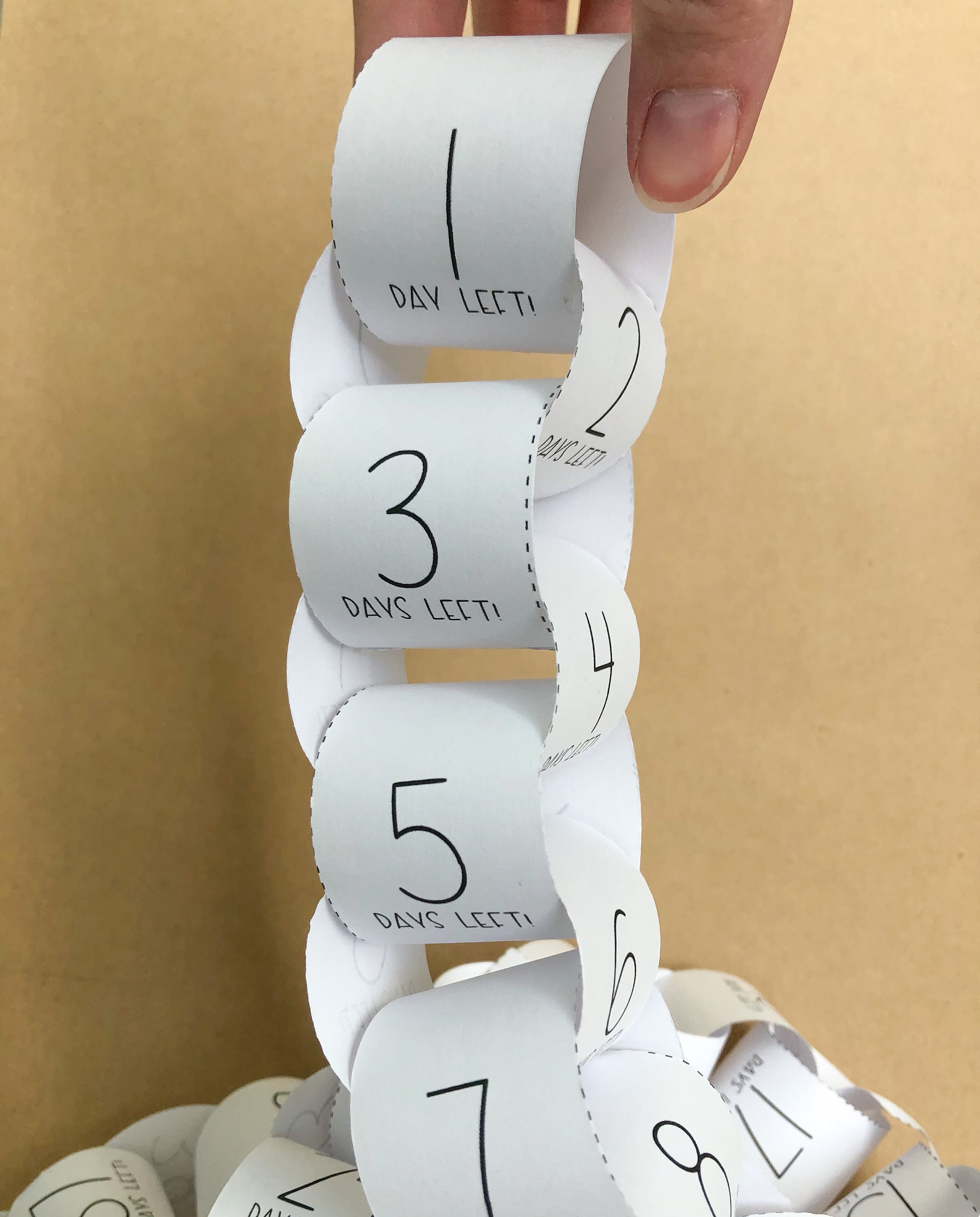 Countdown Chain DIY Paper Kit Deployment Numbered Countdown, Military ...