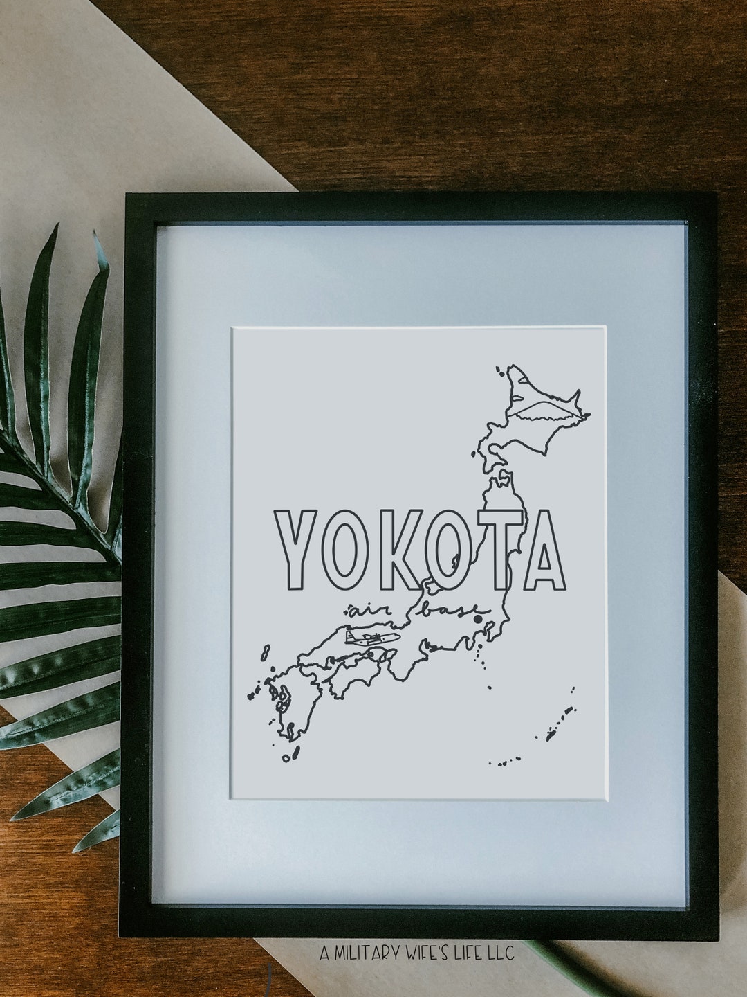 Yokota Air Base Print Unframed - Military Base Illustration Poster ...