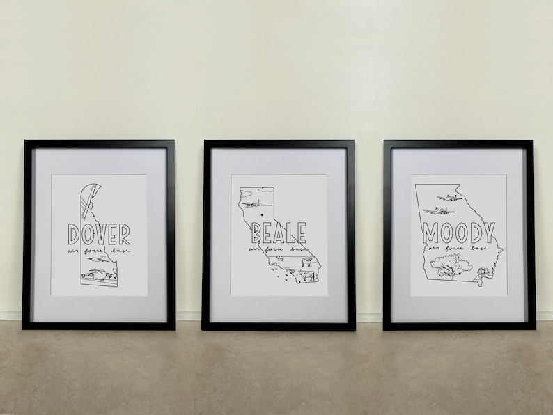CUSTOM Military Base Print Framed, Unframed - Military Illustration ...
