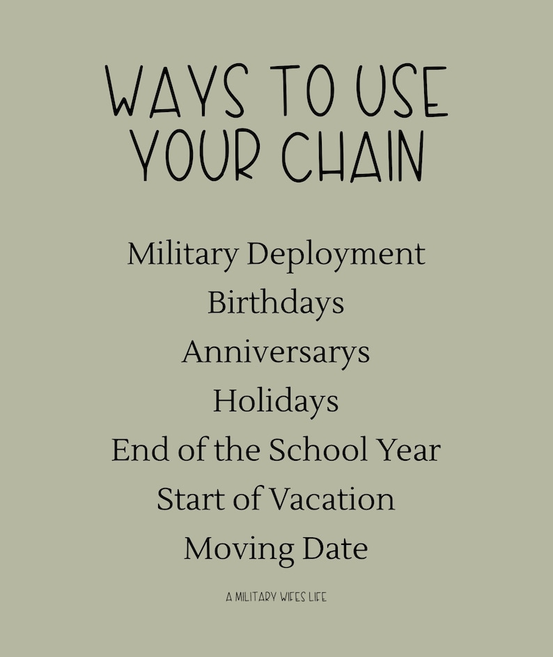 Daily Countdown Chain Printable Digital Download Numbered One Year ...