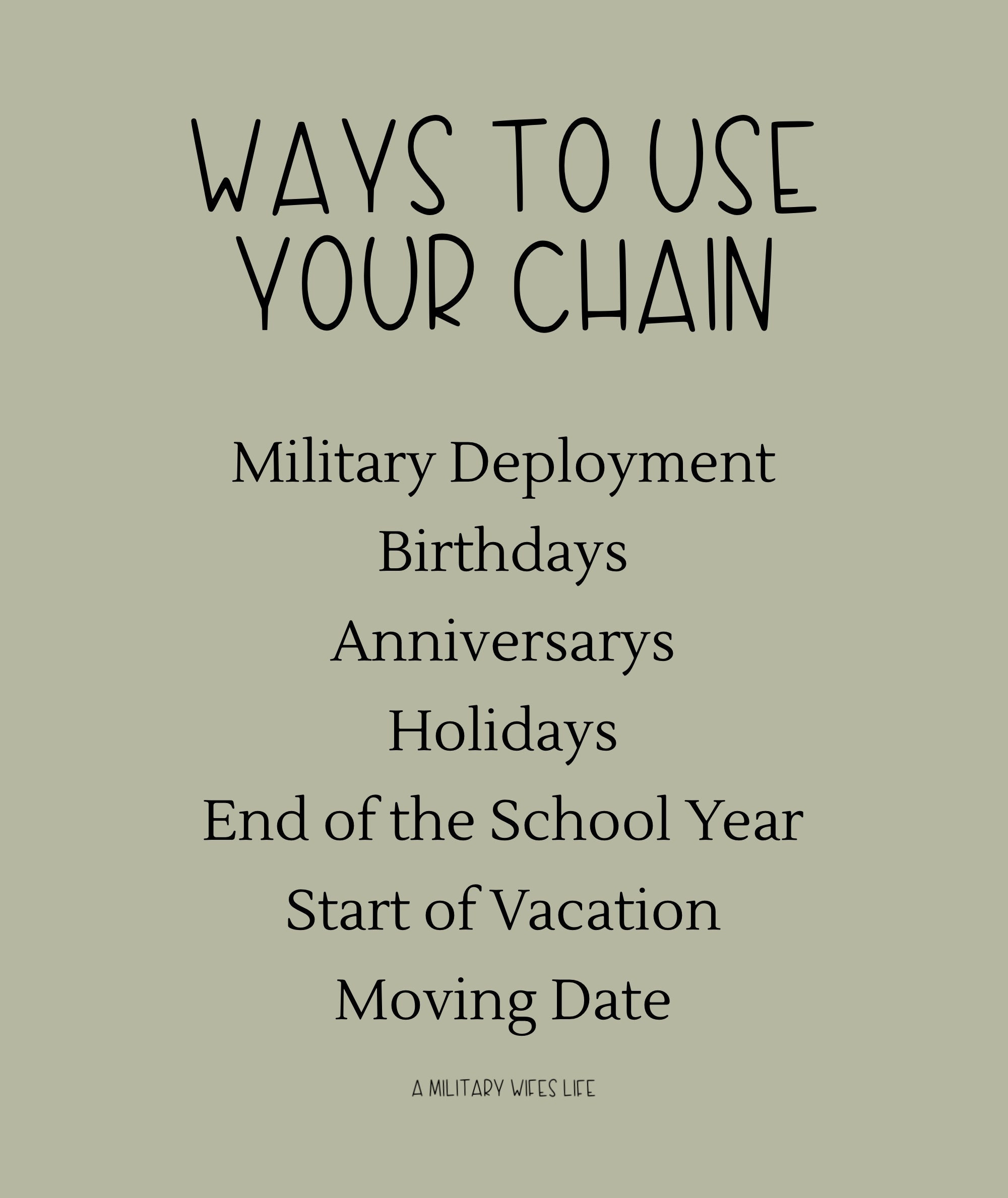 Daily Countdown Chain Printable Digital Download - Numbered One Year ...