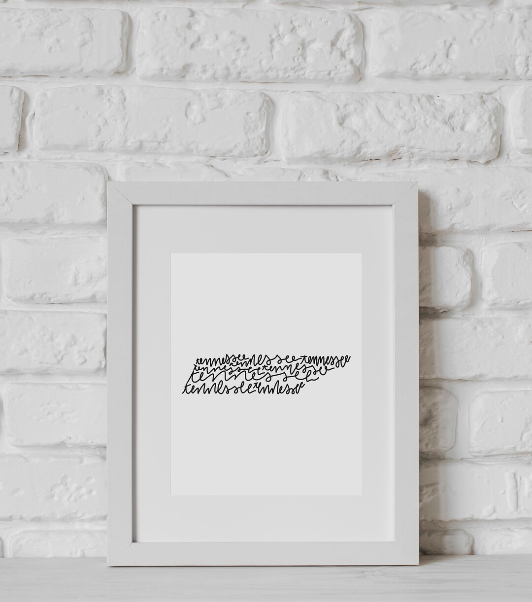 Tennessee State Cursive Lettered Print State Silhouette Collection, TN ...
