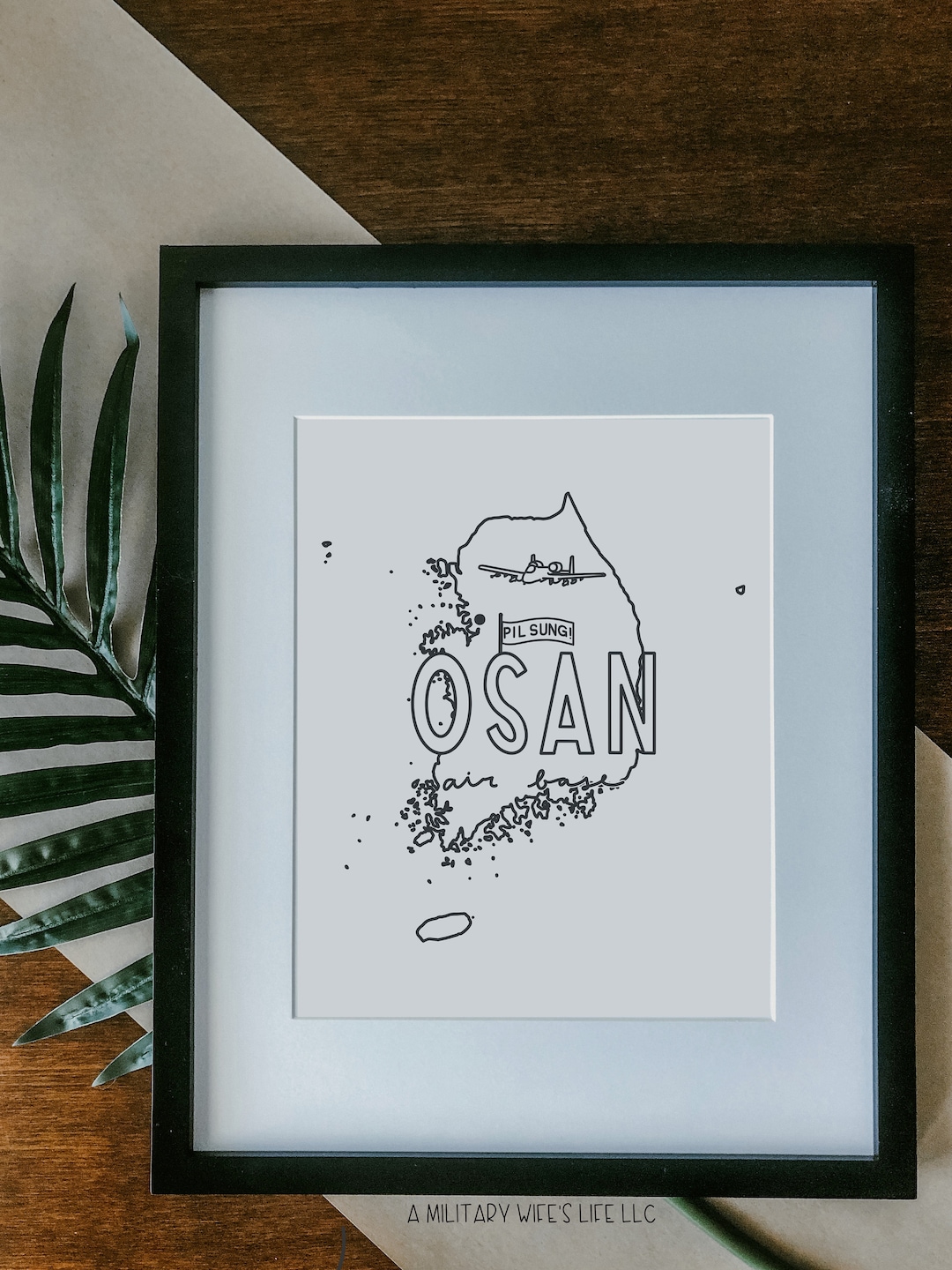 Osan Air Base Print Framed, Unframed - Military Base Illustration ...