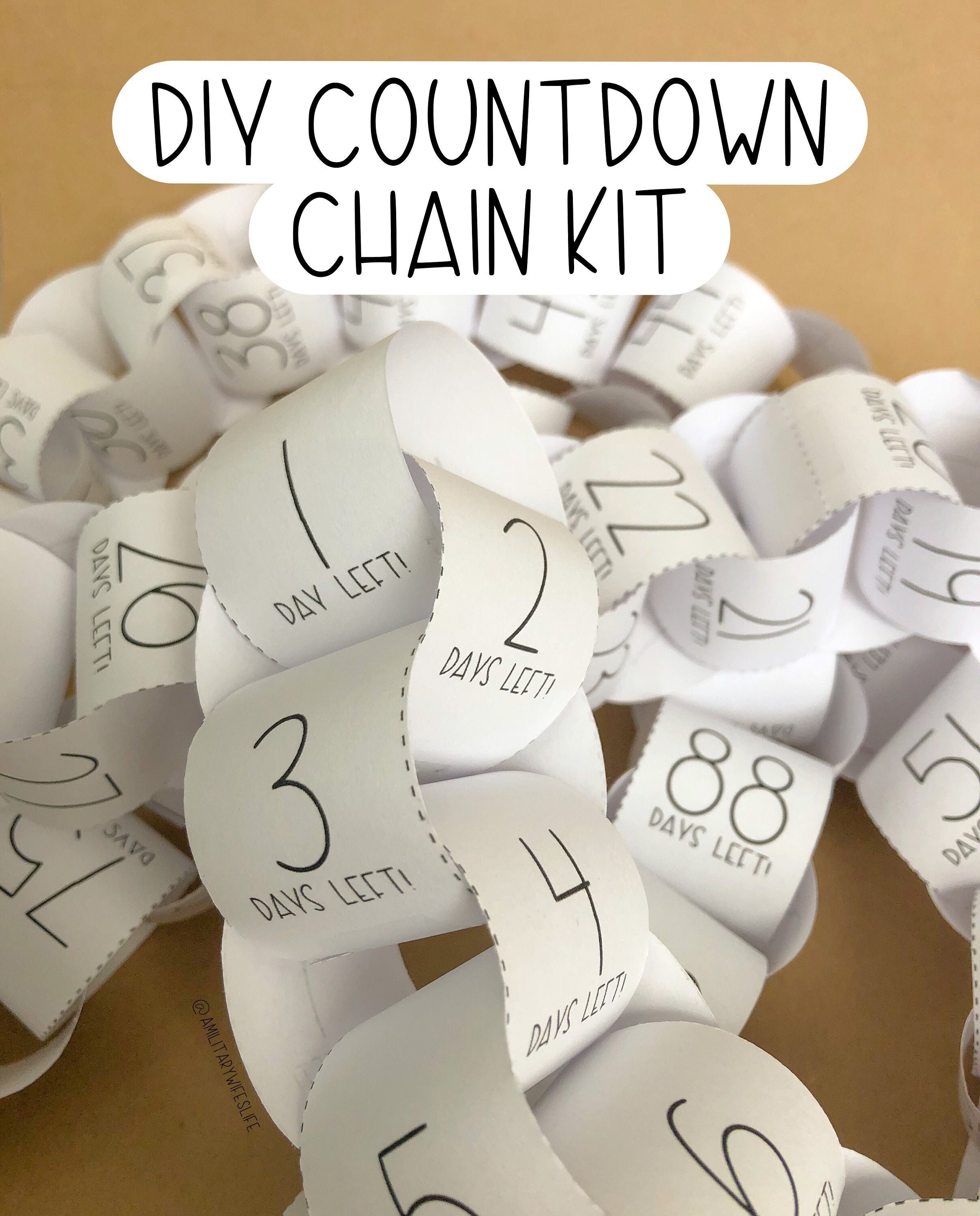 Countdown Chain DIY Paper Kit - Deployment Numbered Countdown, Military ...