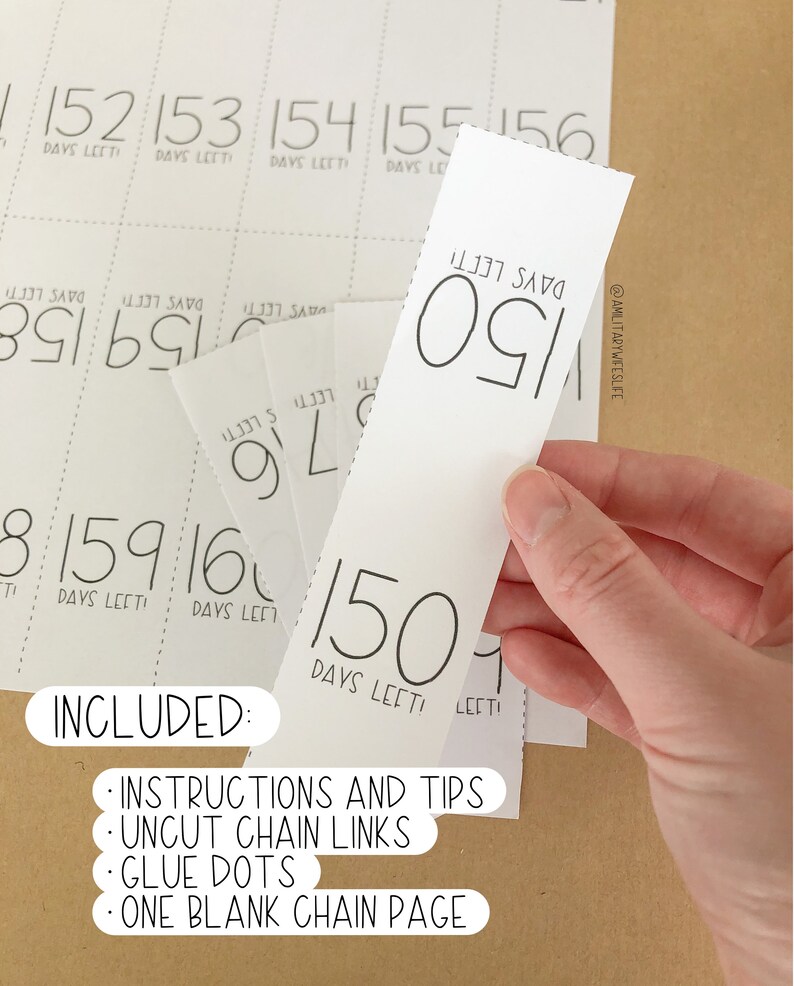 Countdown Chain DIY Paper Kit Deployment Countdown Military - Etsy