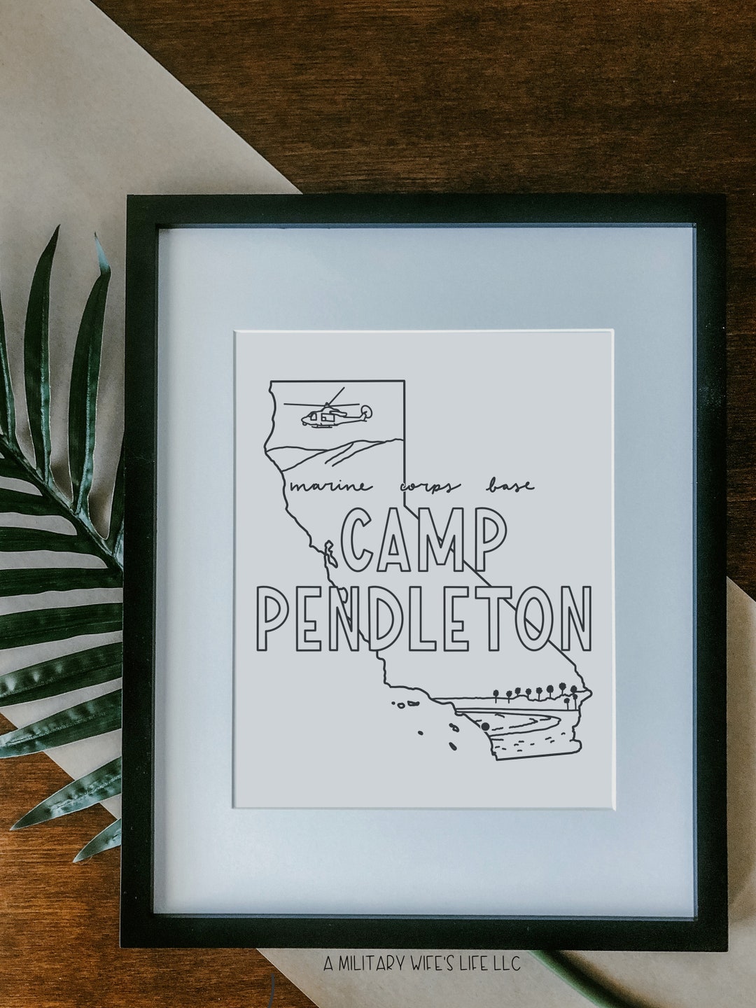 MCB Camp Pendleton Print Framed or Unframed - Military Illustration ...