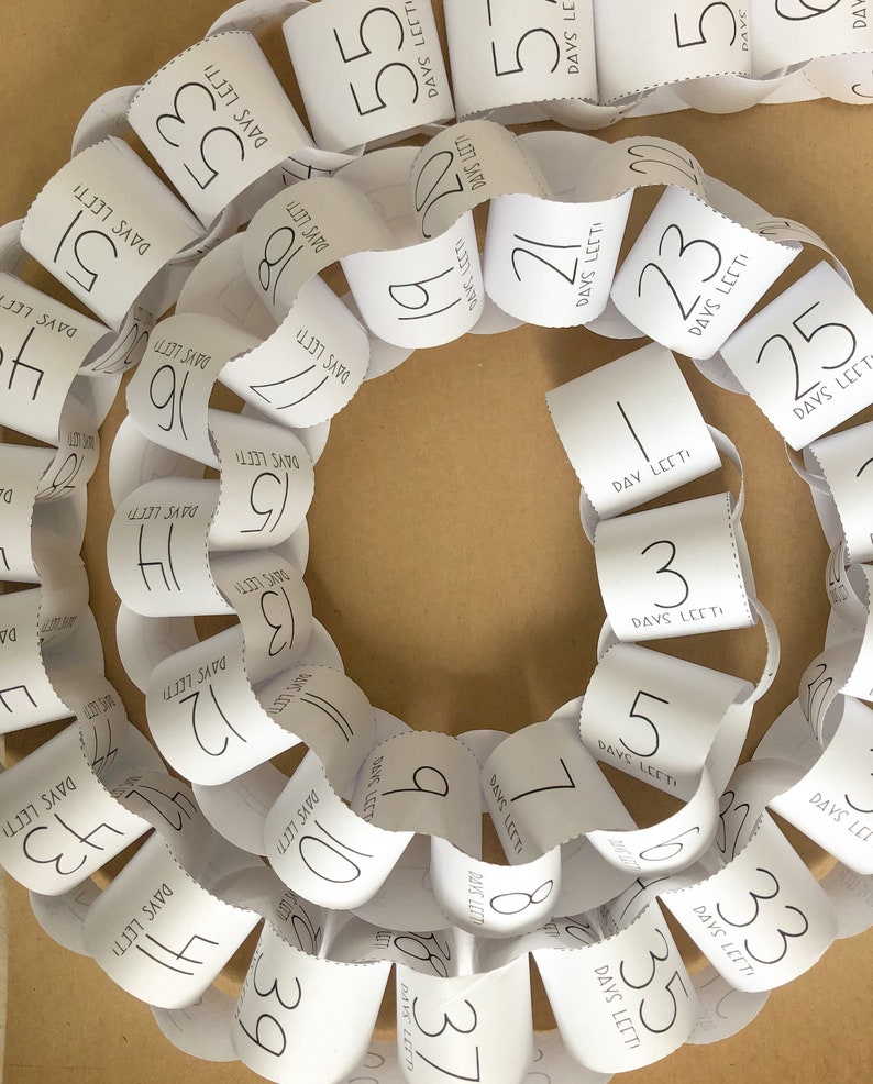 Countdown Chain DIY Paper Kit - Deployment Numbered Countdown, Military ...