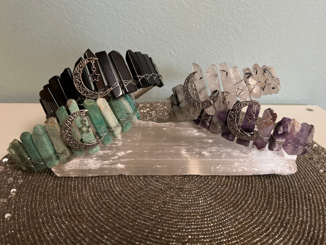 Obsidian Moon Goddess Star Pendant Crown Tiara Witch Wicca Gothic ...