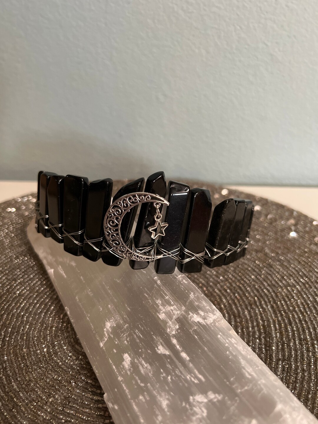 Obsidian Moon Goddess Star Pendant Crown Tiara Witch Wicca Gothic ...