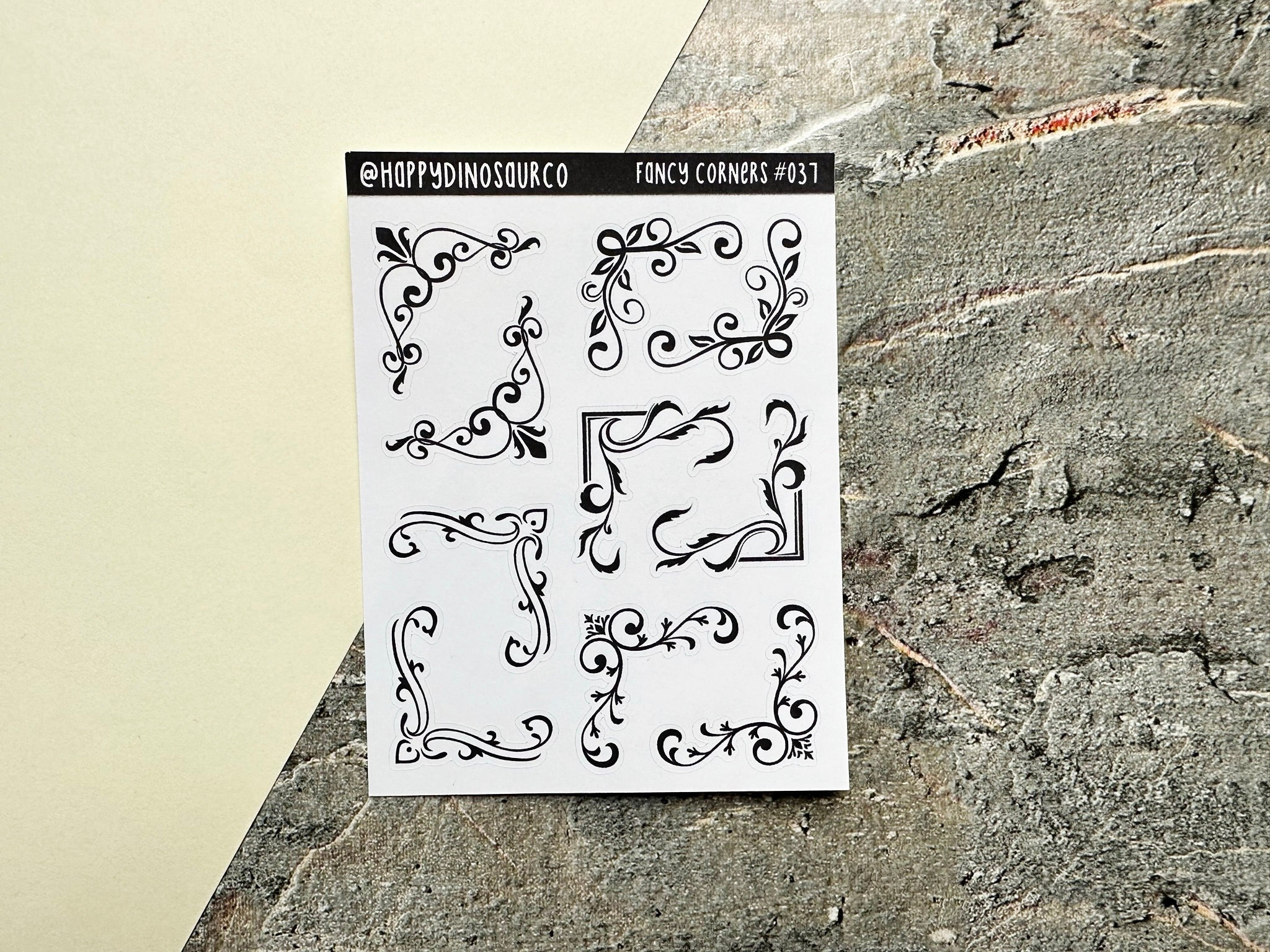 Fancy Corners | Sticker Sheet - Bullet Journal Stickers, Planner ...
