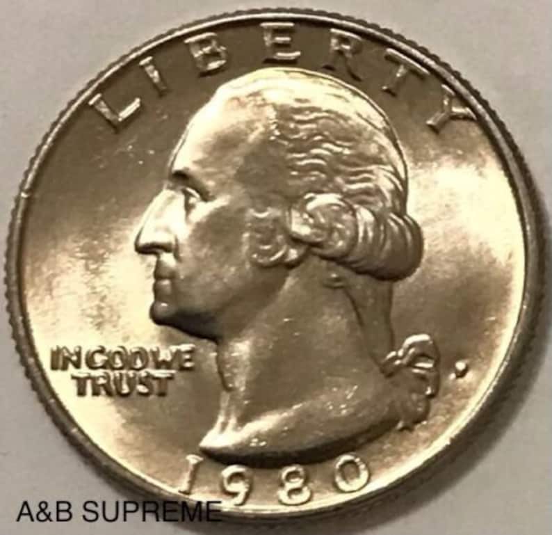 1980 P Washington Quarter Dollar Gem Bu Uncirculated - Etsy