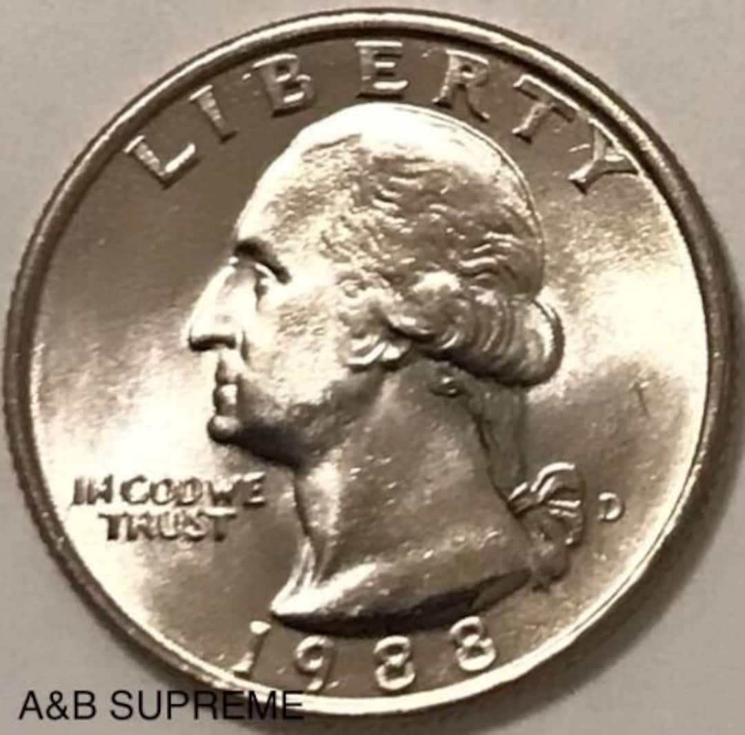1988 D Washington Quarter Dollar Gem Bu Uncirculated - Etsy
