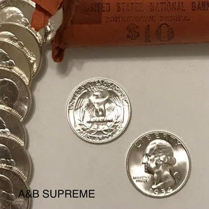 1) 1932-1964 Washington Quarter From OBW Roll Estate Hoard Choice-gem ...