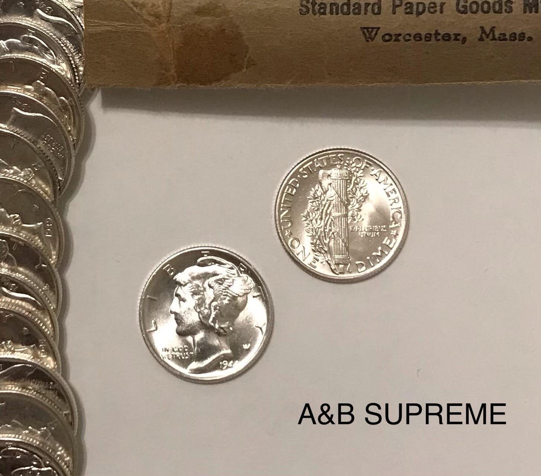 1) Mercury Dime From OBW Roll Estate Hoard Choice-gem Bu Uncirculated ...