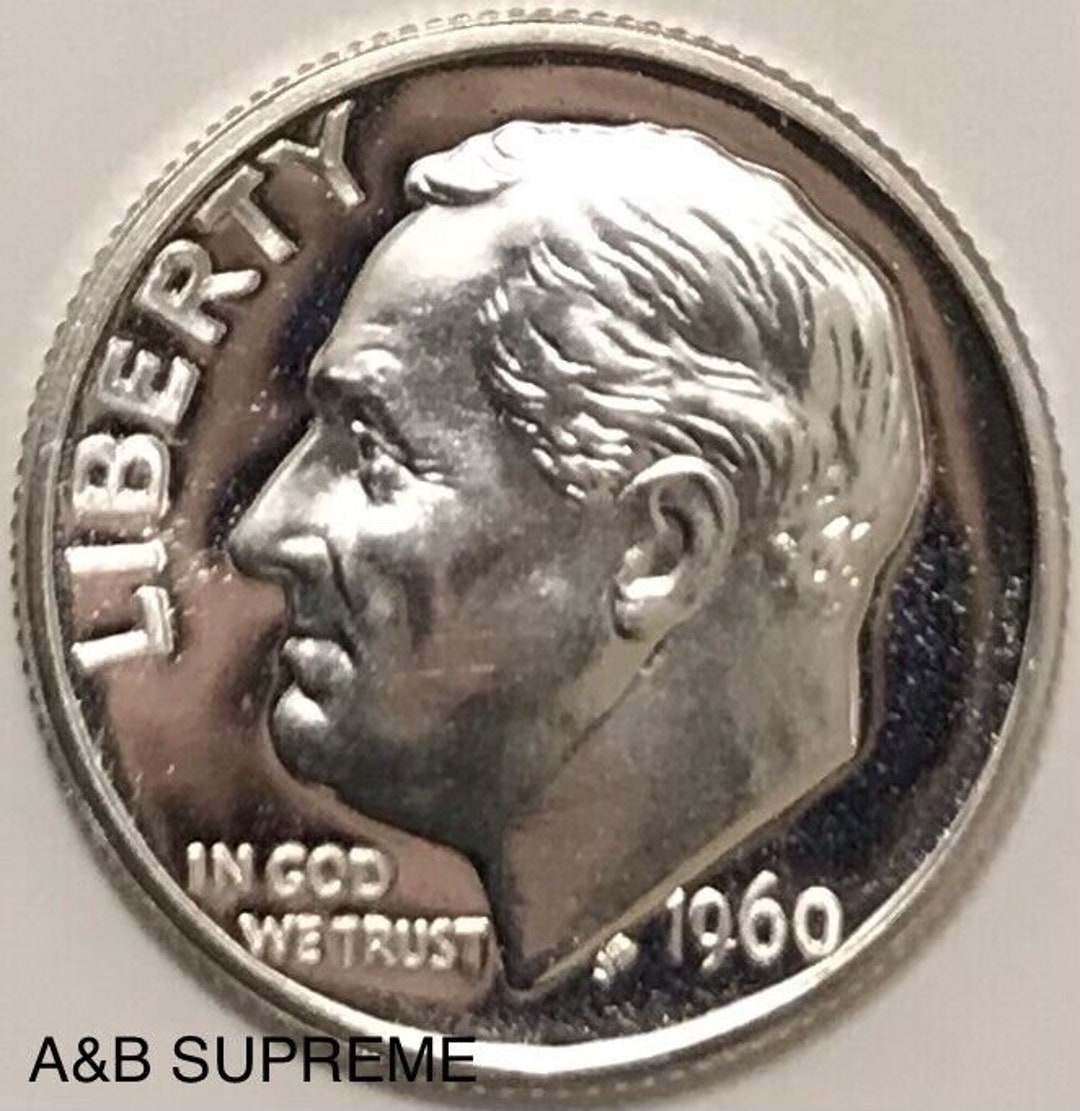 1960 Roosevelt Dime Gem Proof 90% Silver - Etsy