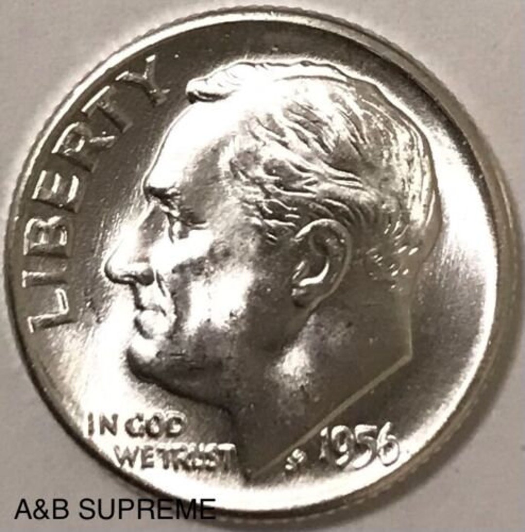 1956 D Roosevelt Dime Gem Bu Uncirculated 90% Silver - Etsy