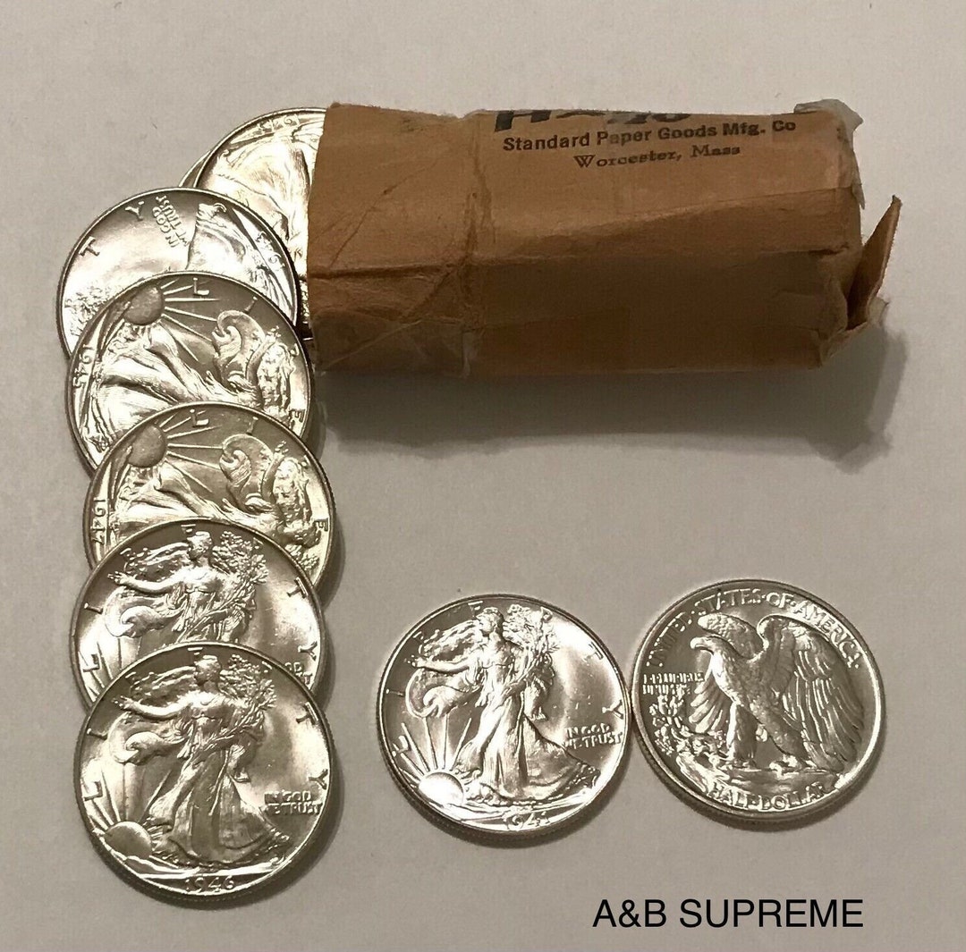 1) Walking Liberty Half Dollar From OBW Roll Estate Hoard CH-GEM Bu Uncirculated 90% Silver - Etsy