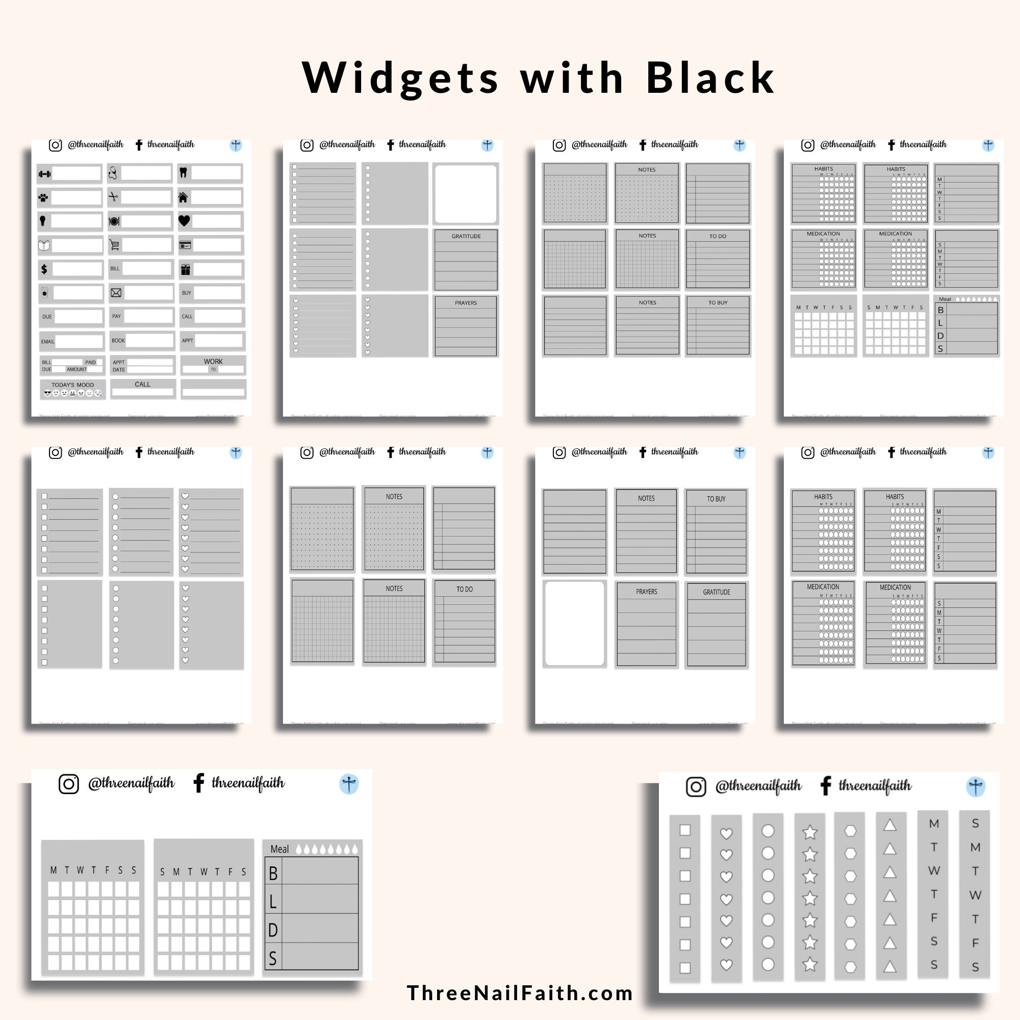 Color Changing Digital Widget Stickers for Goodnotes, Editable Pre ...