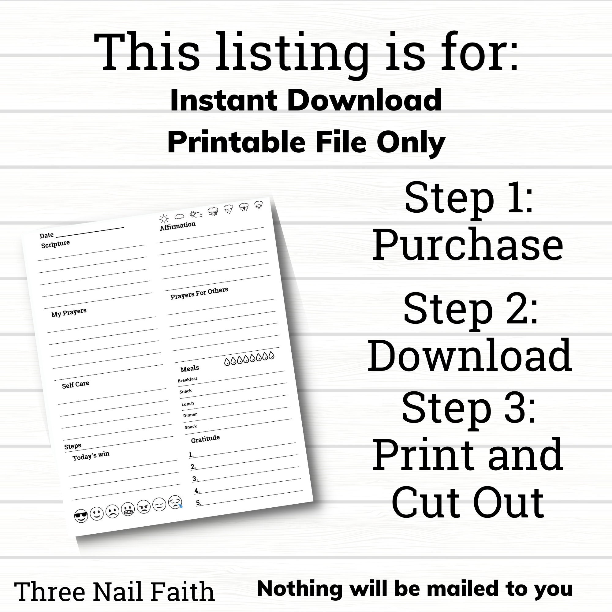 Printable Christian Faith Daily Planner Page, Instant Download, Print ...