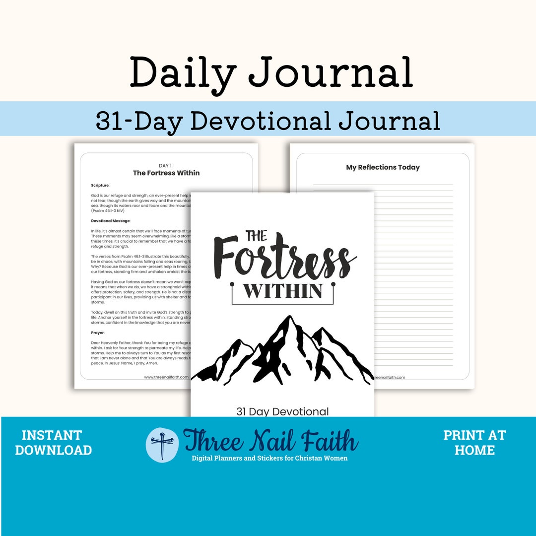 PRINTABLE the Fortress Within 31-day Printable Devotional Journal ...