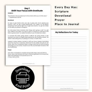 Thankfulness 30 Day Devotional, PRINTABLE, Christian Women, Cultivate ...