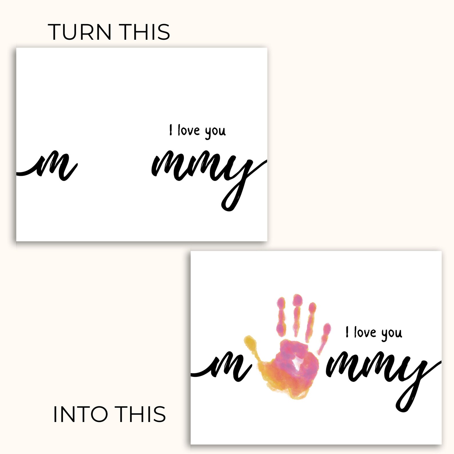 PRINTABLE Mother's Day Handprint Art Craft for Kids, I Love Mom ...