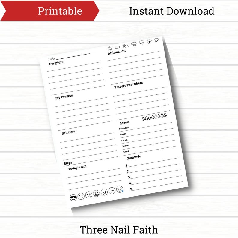 Printable Christian Faith Daily Planner Page, Instant Download, Print ...