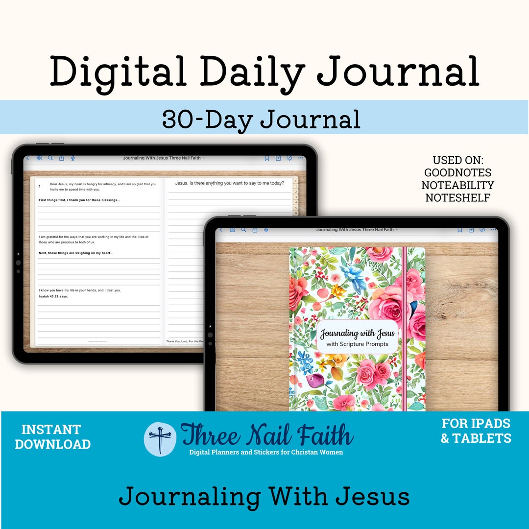 Journaling With Jesus 30 Day Digital Journal, Christian Faith Journal ...