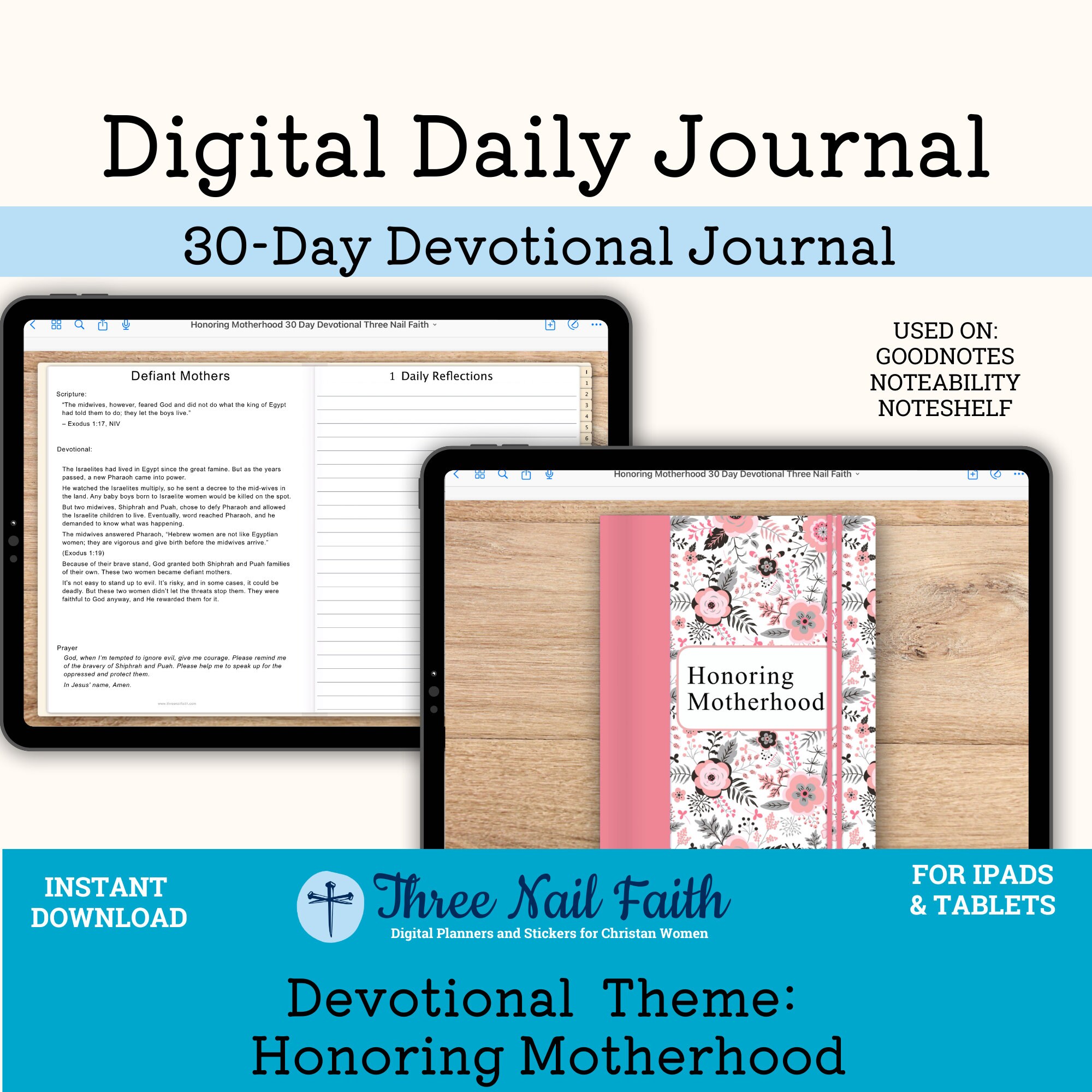 Honoring Motherhood 30 Day Daily Devotional Digital Journal, Christian ...