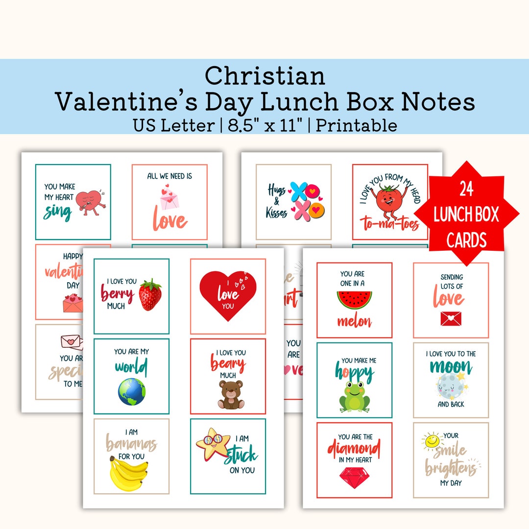 Valentine Lunchbox Notes for Kids, Printable Lunch Box Notes, Boys and ...