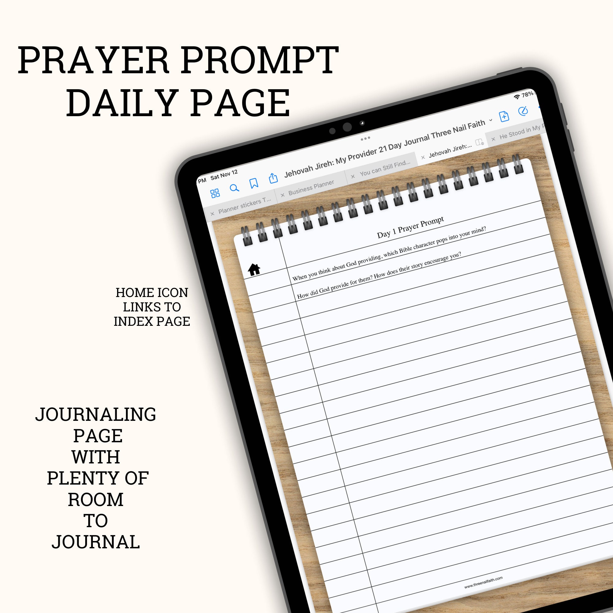 21 Day Journal and Prayer Prompts Digital Journal, Jehovah Jireh: My ...