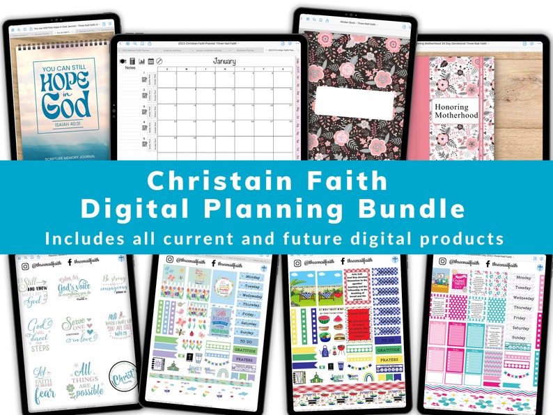 Christian Faith Digital Planner and Digital Stickers Faith - Etsy
