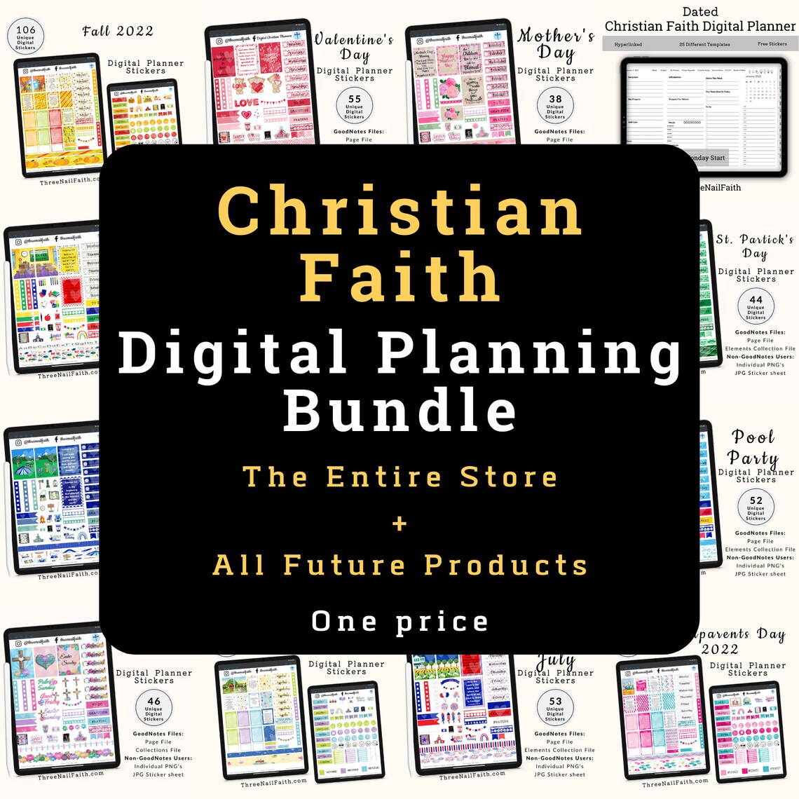 Christian Faith Digital Planner and Digital Sticker Bundle - Etsy
