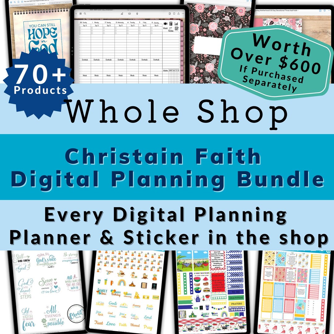 Digital Planning Bundle, Faith Digital Planner, Digital Sticker, Prayer ...