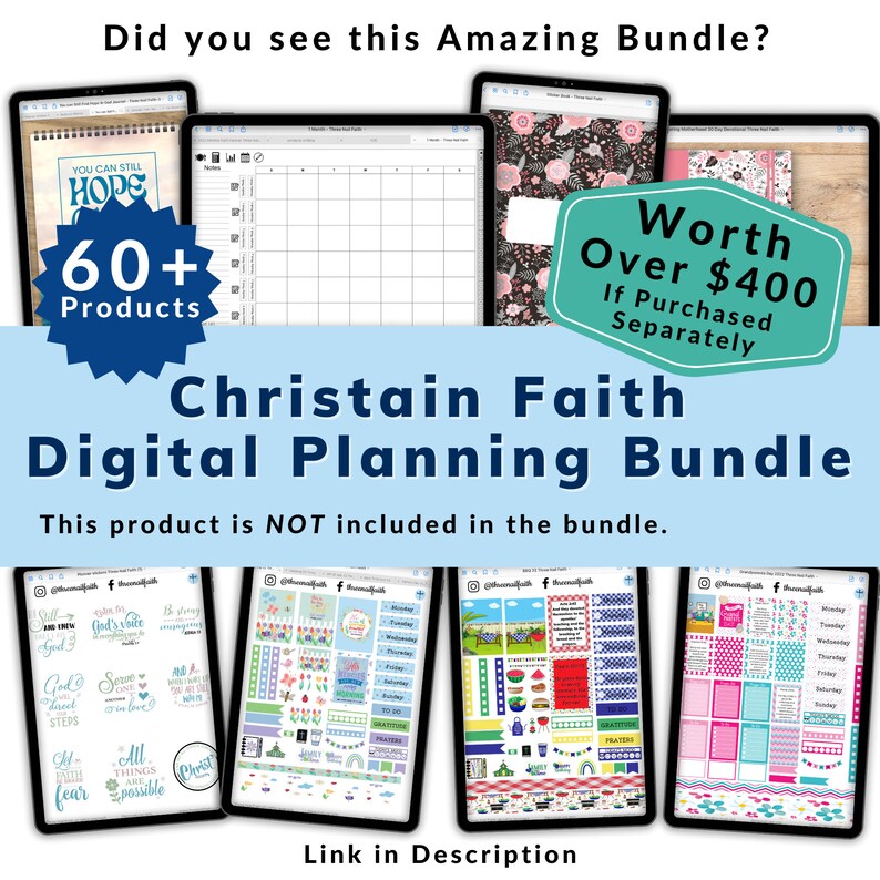 Birthday Party 2024 Digital Planner Sticker Set, Faith Bible Verse ...
