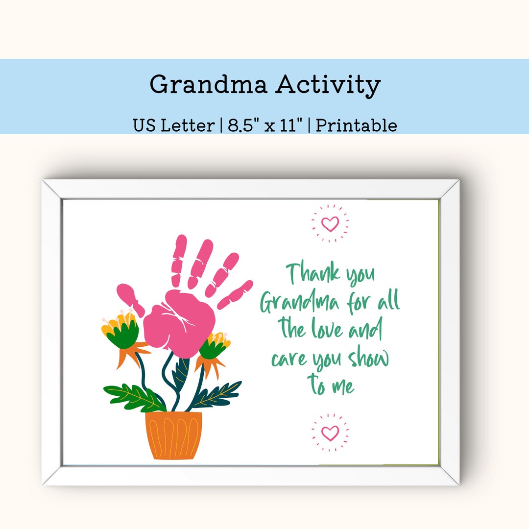 PRINTABLE Grandma Handprint Art Craft for Kids, Preschool Activities ...