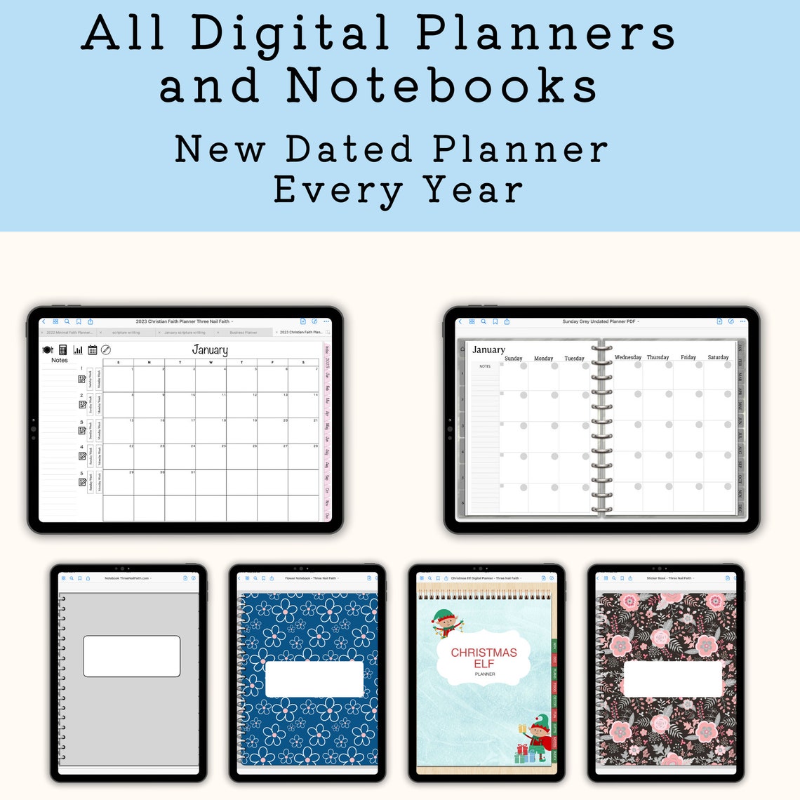 Christian Faith Digital Planner and Digital Sticker Bundle - Etsy