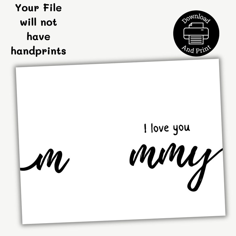 PRINTABLE Mother's Day Handprint Art Craft for Kids, I Love Mom ...