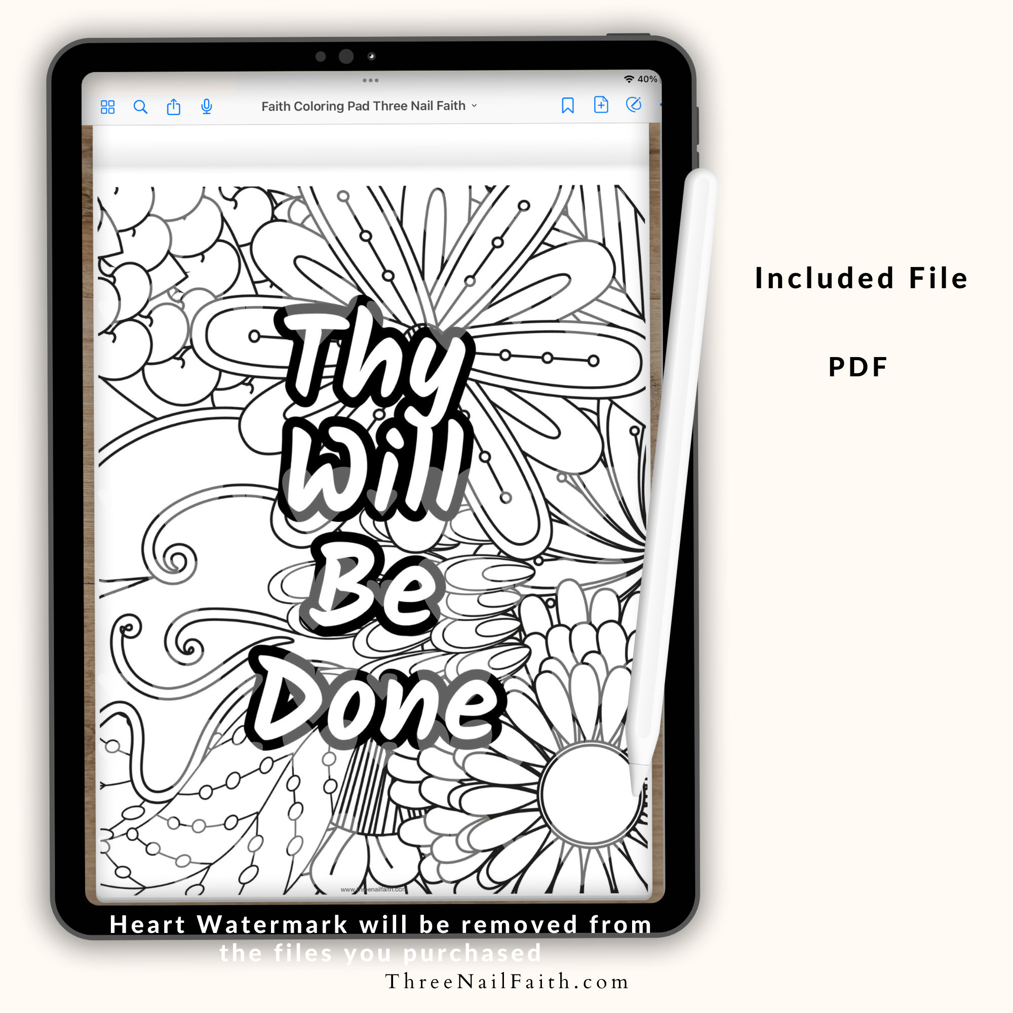 Digital Faith Coloring Book, Adult Coloring Book for Goodnotes ...