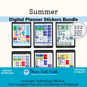 Christian Faith Digital Planner and Digital Stickers Bundle, Goodnotes ...