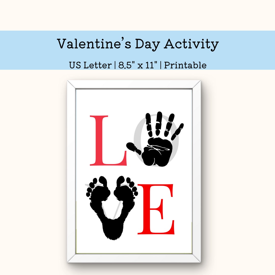 PRINTABLE Valentine LOVE Handprint Art Craft for Kids, Preschool ...