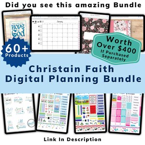 Undated Digital Planner, Minimalist Planner, Faith Planner, Hyperlinked ...