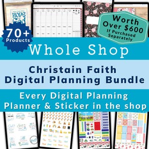 Christian Faith Digital Planner and Digital Stickers Bundle, Whole Shop ...
