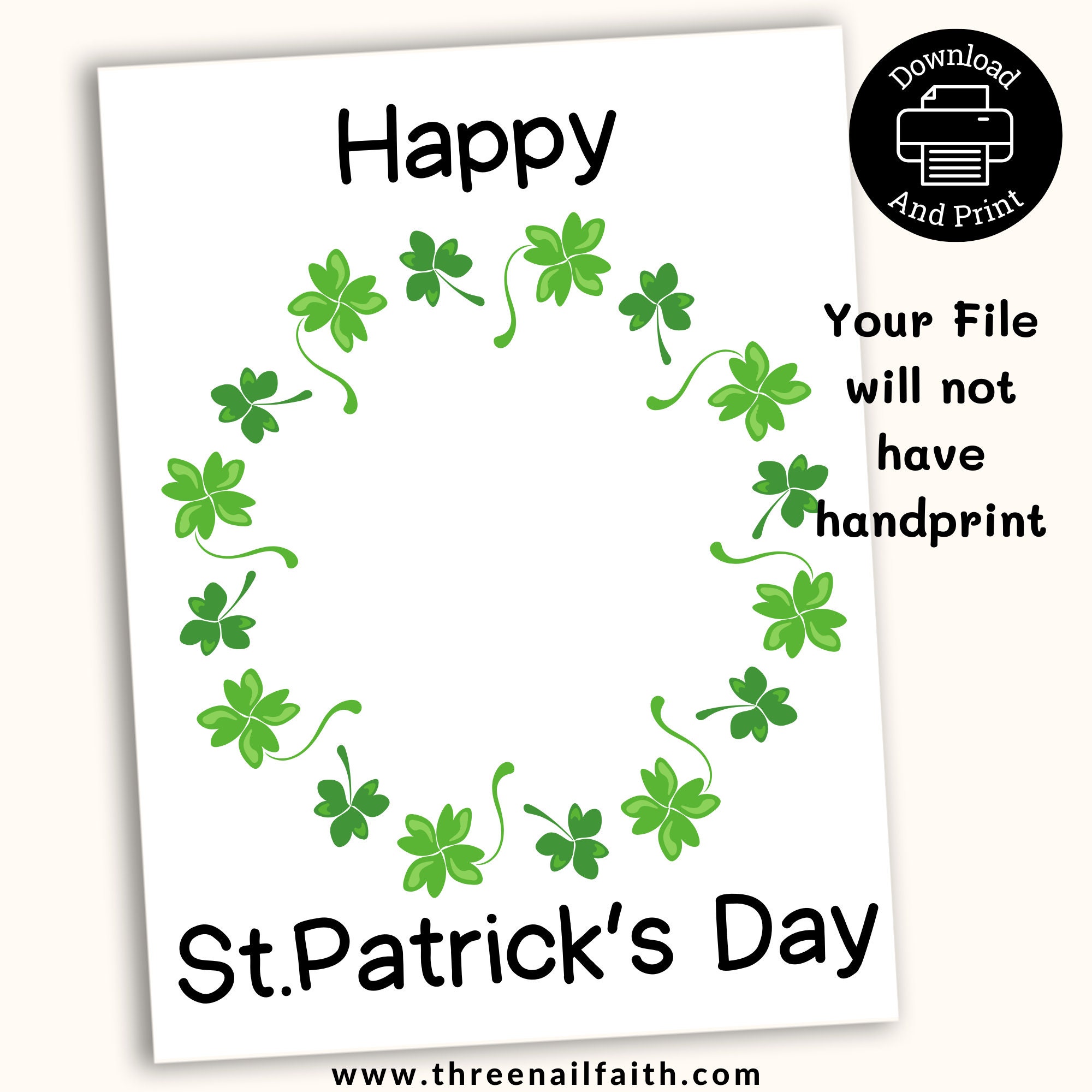PRINTABLE St Patrick's Day Handprint Art Craft for Kids, Preschool ...