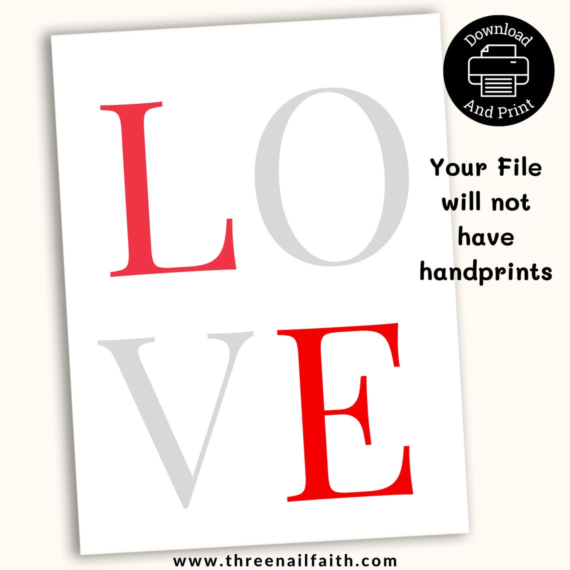 PRINTABLE Valentine LOVE Handprint Art Craft for Kids, Preschool ...