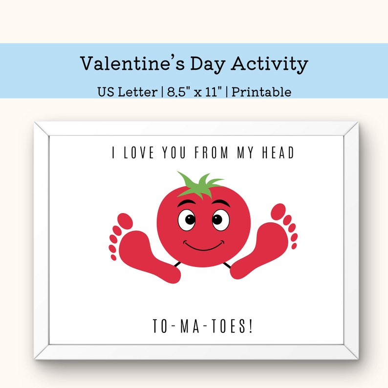 PRINTABLE Valentine to My Toes Handprint Art Craft for Kids, Preschool ...