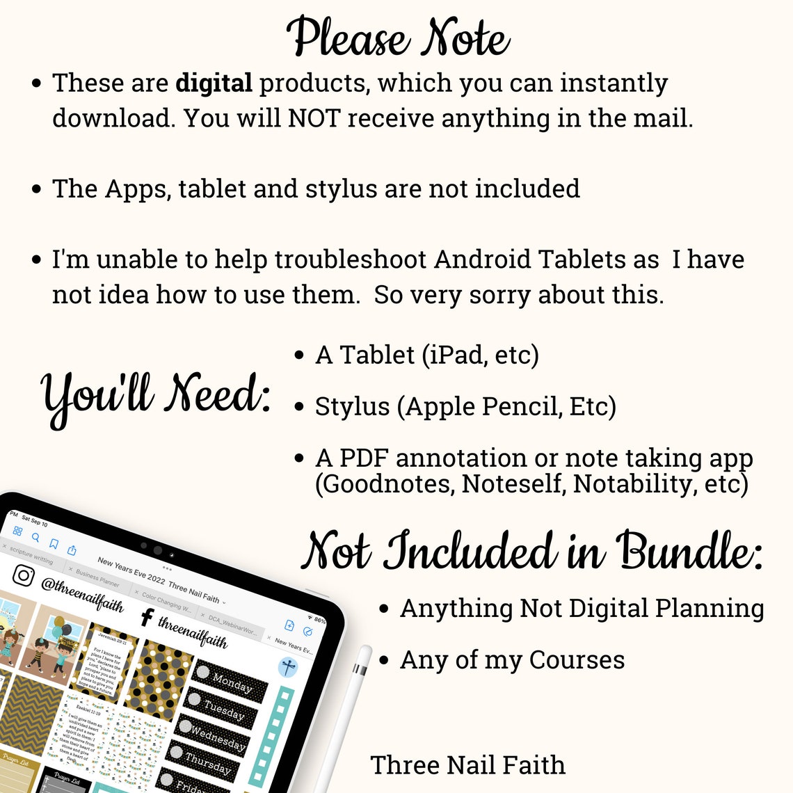 Christian Faith Digital Planner and Digital Sticker Bundle - Etsy