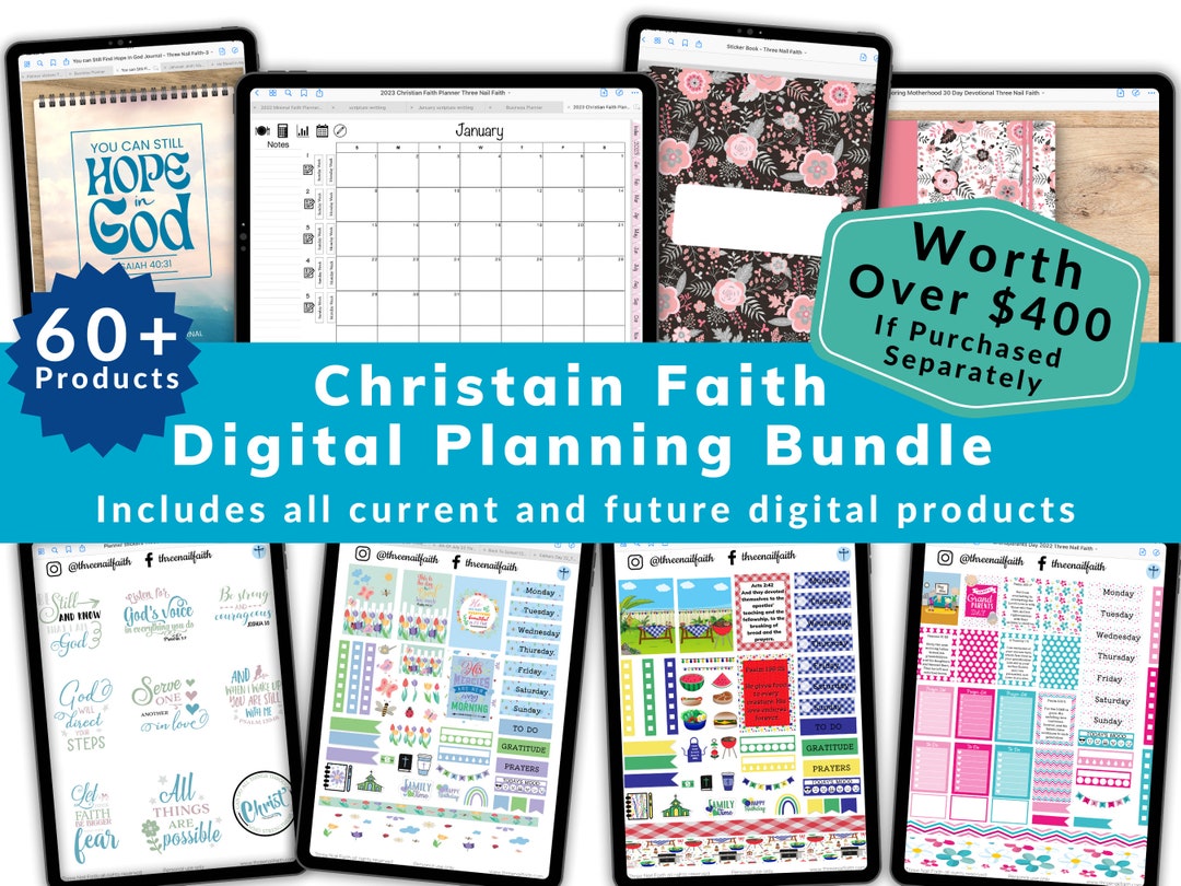 Christian Faith Digital Planner and Digital Stickers Faith - Etsy